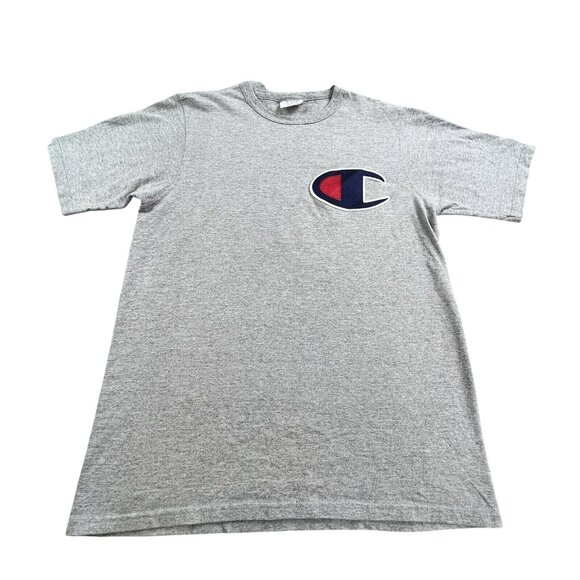 Champion | Shirts | Vtg Champion Mens Medium Gray Shirt Large Logo ...